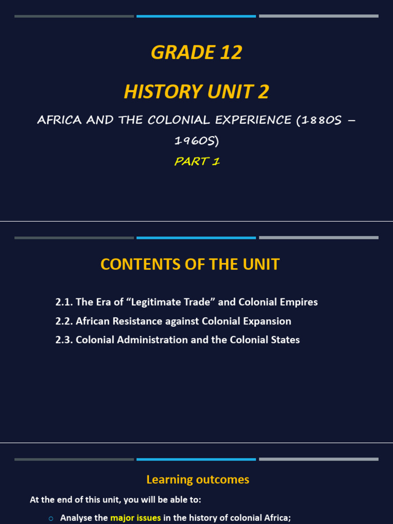 History Grade 12 Unit 2 Final | PDF | Imperialism | Colonialism