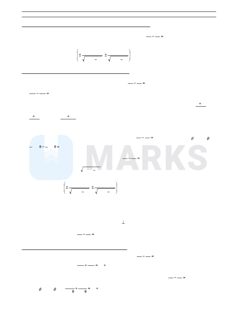 16_hyperbola_formula_sheets_getmarks_appo | PDF | Tangent | Circle