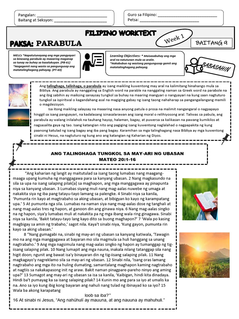 LAS-G9-Q3-WEEK-1-2 | PDF