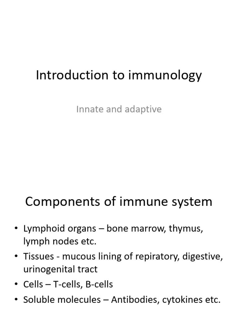 Introduction To Immunology Innate Immunity | PDF
