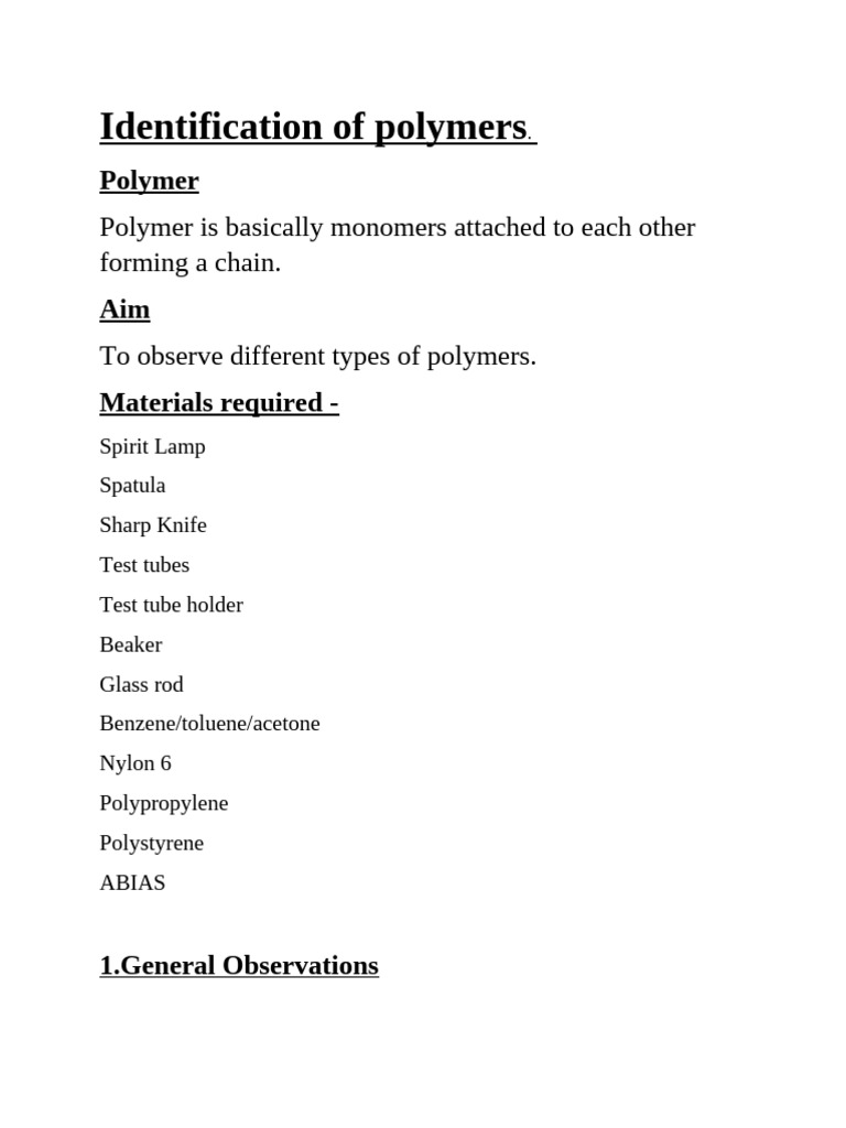 Identification of Polymers | PDF