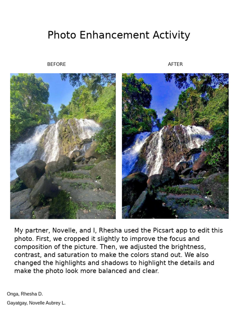 OngaGayatgay Photo Enhancement Activity | PDF