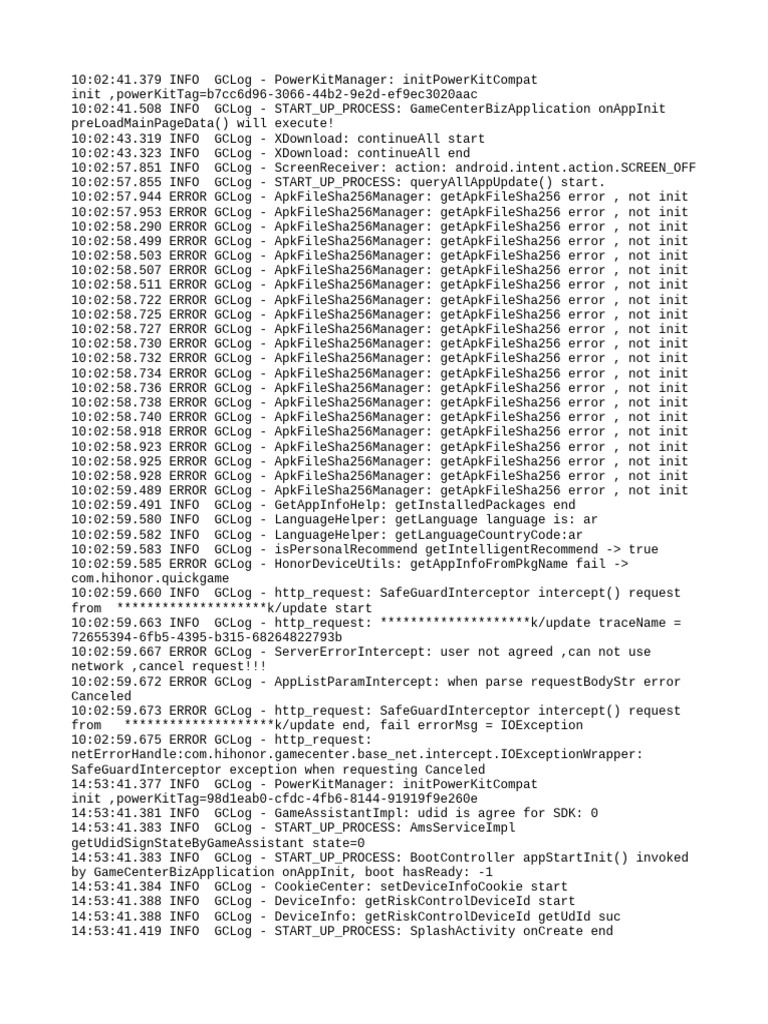 GameCenter Log: Init & Errors | PDF | Computer Networking | Operating System Families