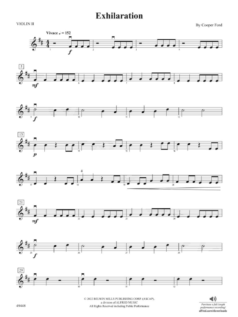 Exhilaration - Violin 2 | PDF