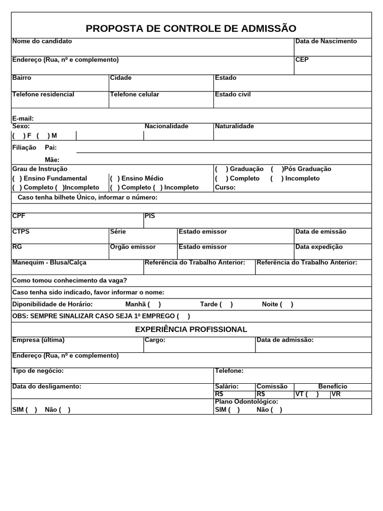 Ficha Cadastral Missy 2 | PDF