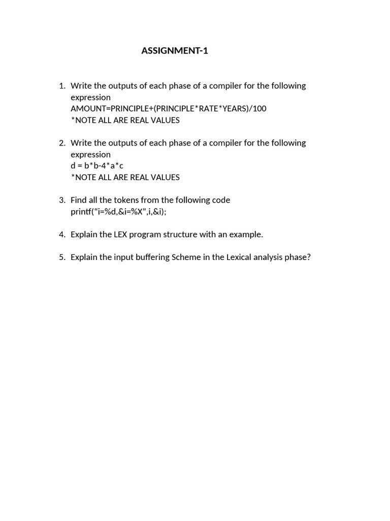 Assignment 1 Questions | PDF