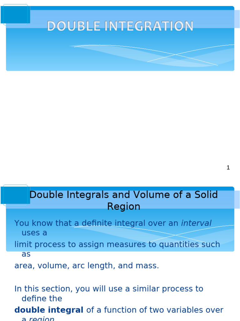 Allied Mathematics -II Unit i Double Integralsdc | PDF | Integral | Volume