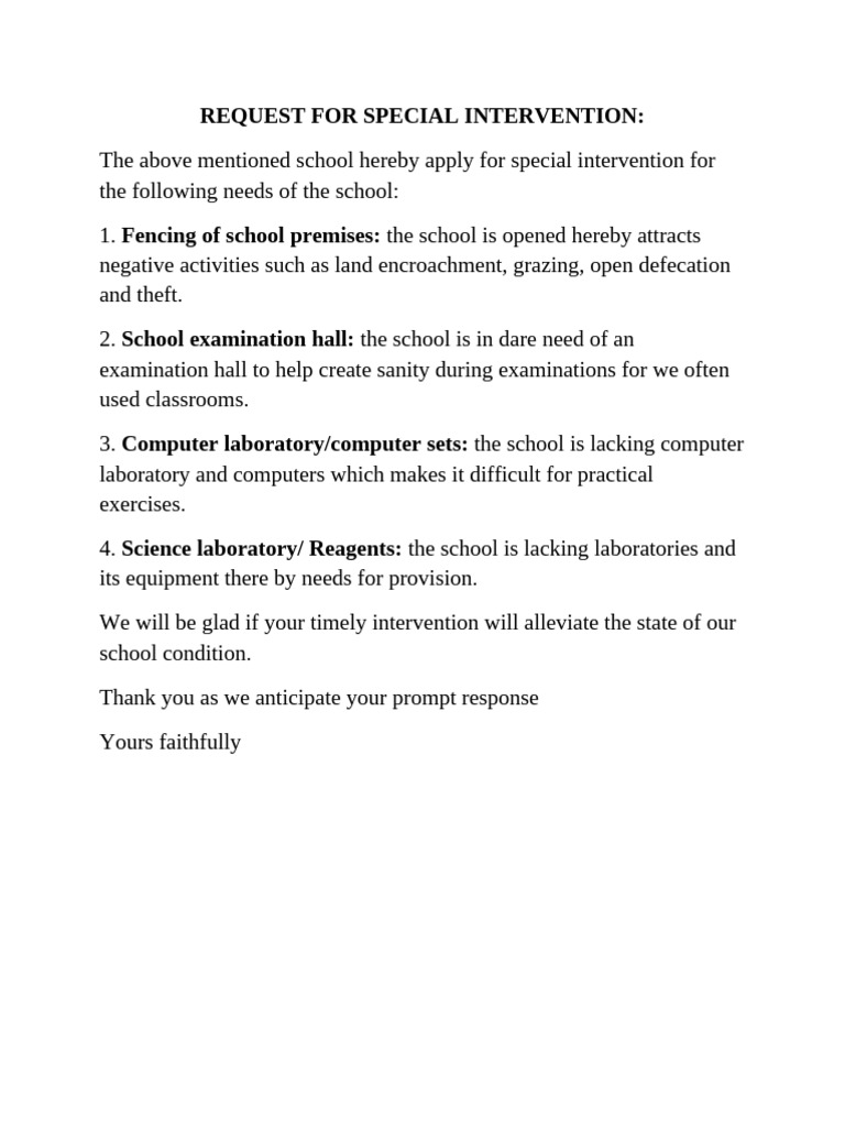 Request For Special Intervention | PDF
