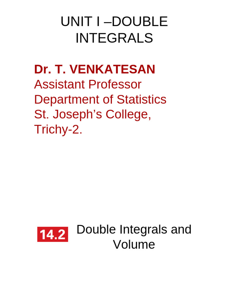 Allied Mathematics - II Unit I Double Integrals | PDF | Integral | Area