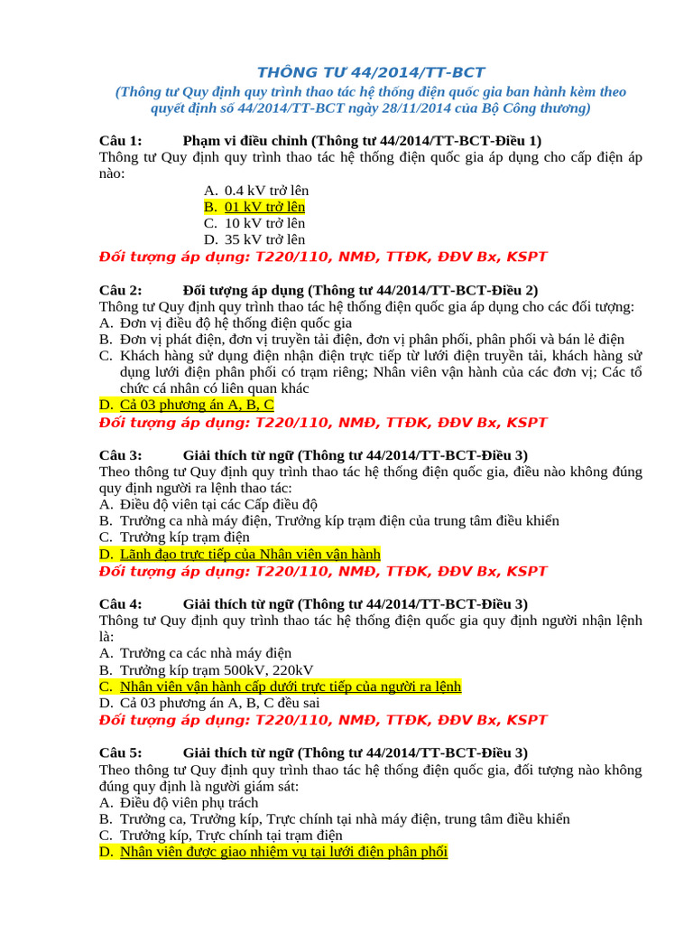 Trac nghiem_TT44 G | PDF