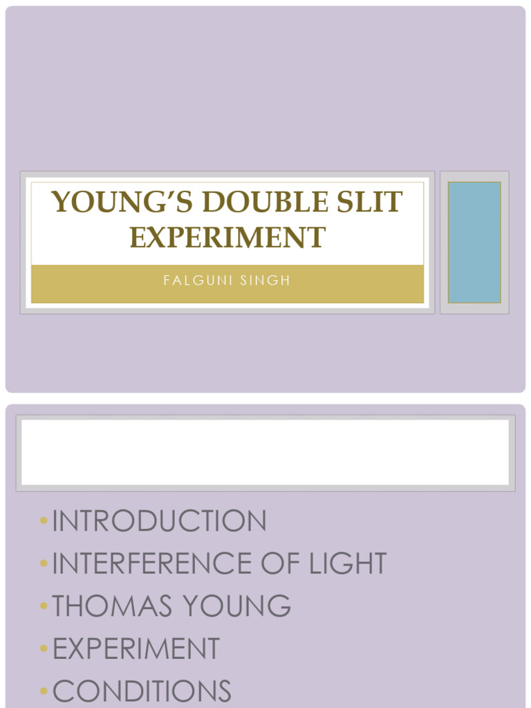 YOUNG’S DOUBLE SLIT EXPERIMENT 1.0 PDF FILE | PDF | Light | Coherence ...