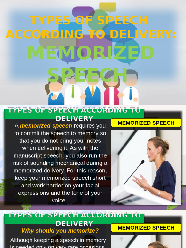 4th Week Memorized Speech October Extracted | PDF | Speech | Cognitive ...