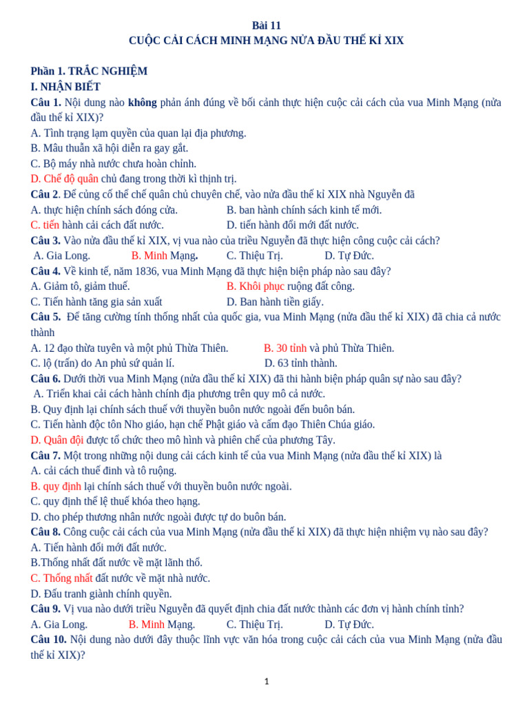 Bài 11 và 12 CC Minh Mạng và Biển Đông | PDF