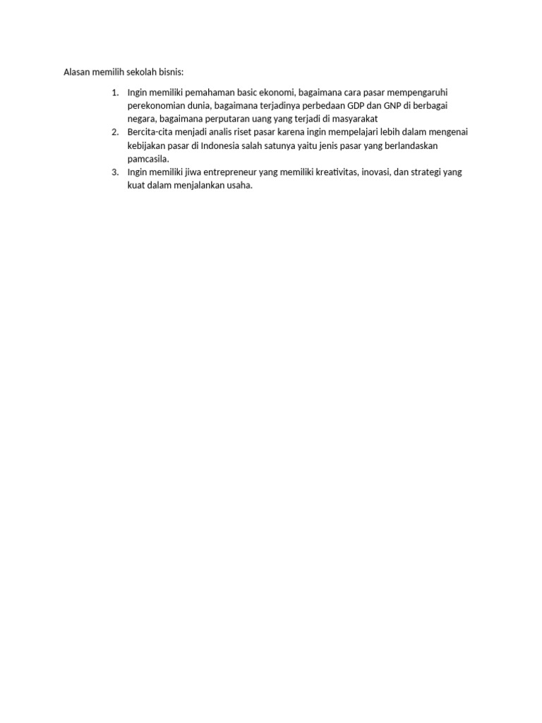 Alasan Memilih Sekolah Bisnis PDF