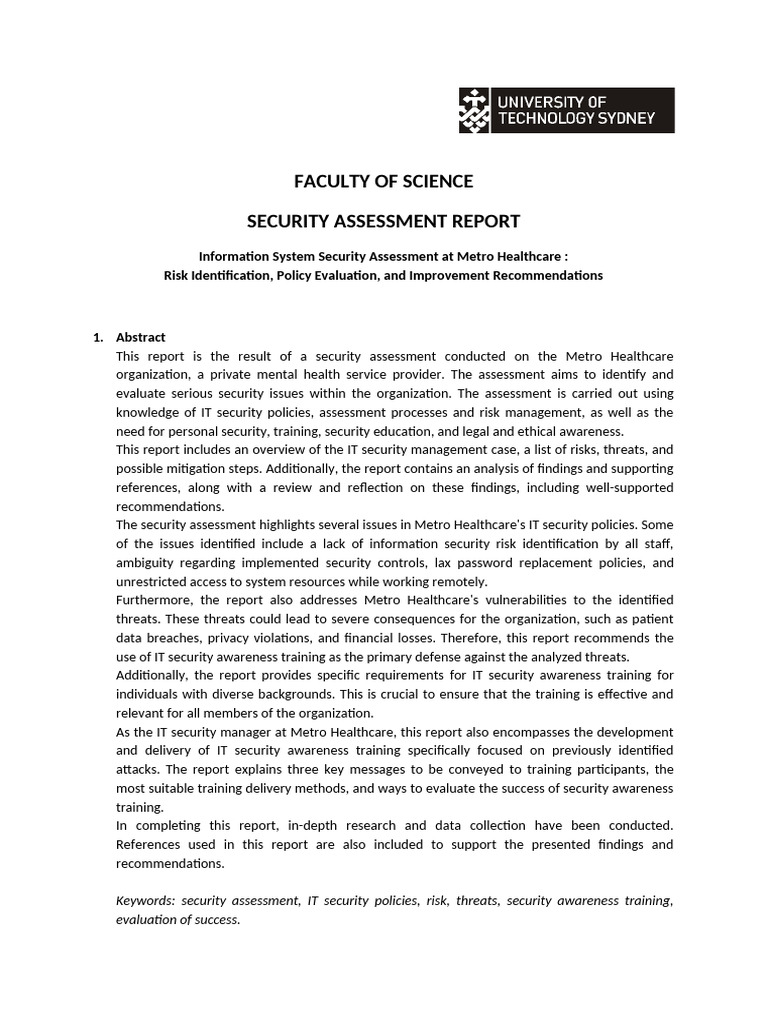 Security Assessment Report | PDF | Computer Security | Security