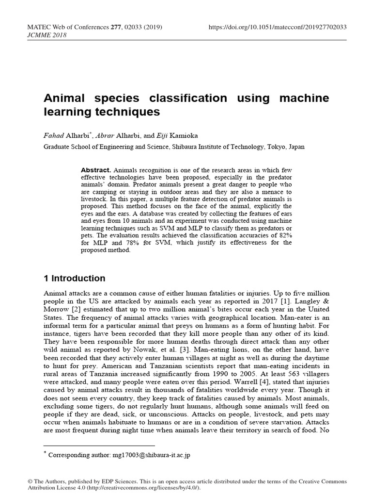 Animal_species_classification_using_machine_learni | PDF | Machine Learning | Statistical ...
