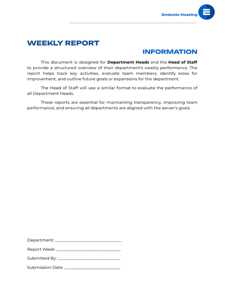 Embotic - Xyz Weekly Reports | PDF