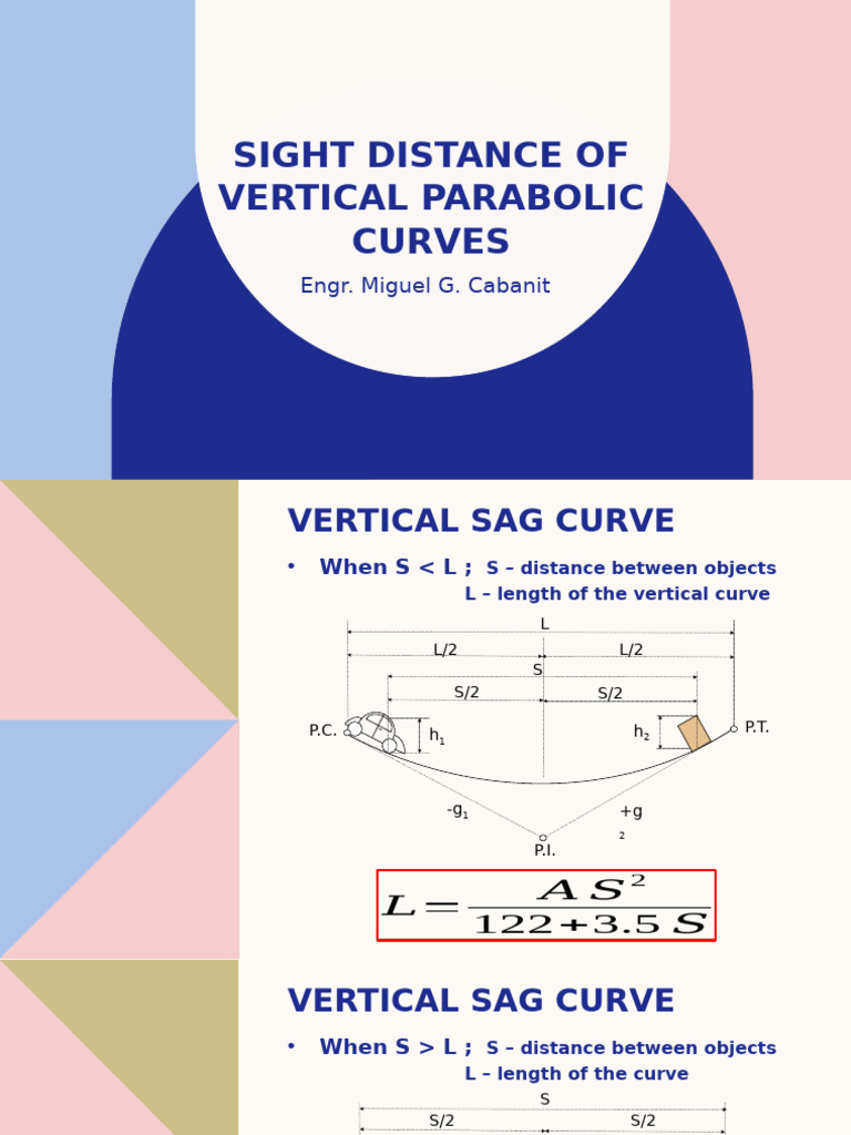 06 CE331 Sight Distance Vertical Sag Curve | PDF | Algebraic Geometry ...