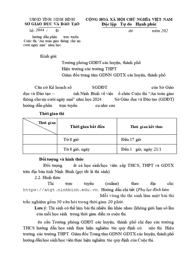 Huong Dan Phan Thi ATGT Online | PDF