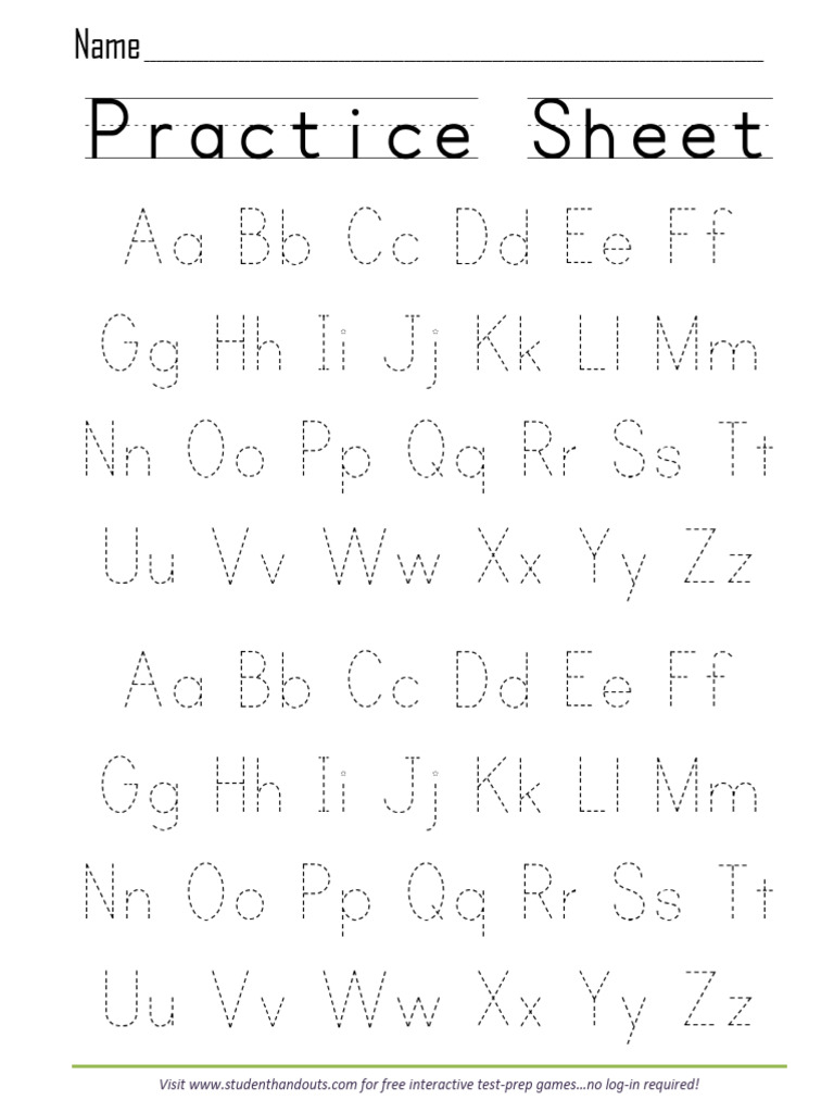 Alphabet Practice Sheet | PDF