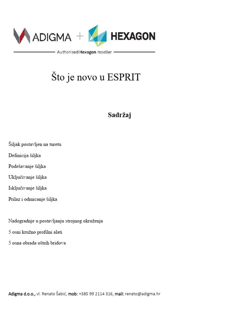 Esprit Tng 5.2. Whatsnew Hr | PDF