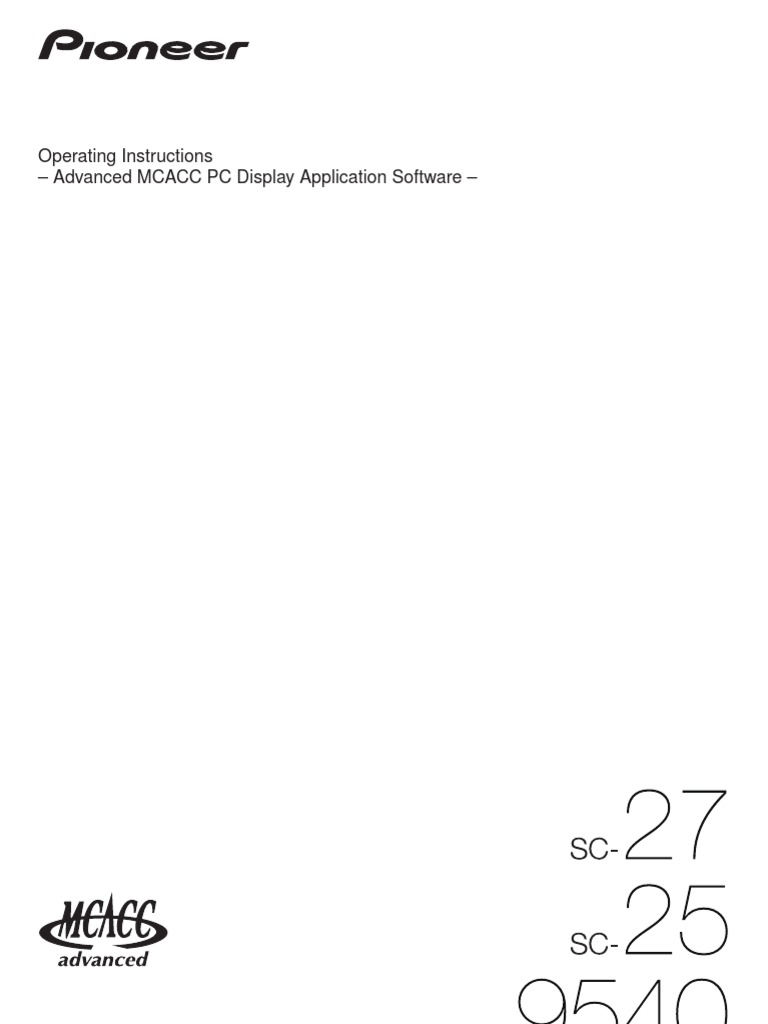Advanced MCACC PC Display Application Software | PDF | Equalization ...