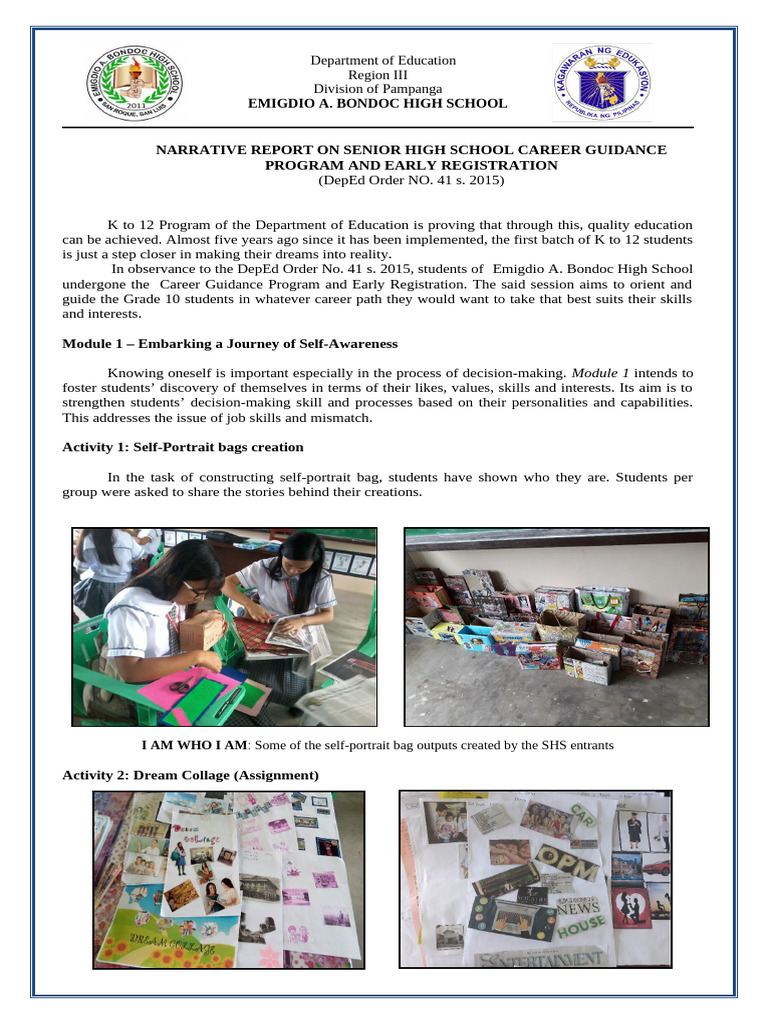 narrative-report-career-guidance | PDF | Behavior Modification | Learning