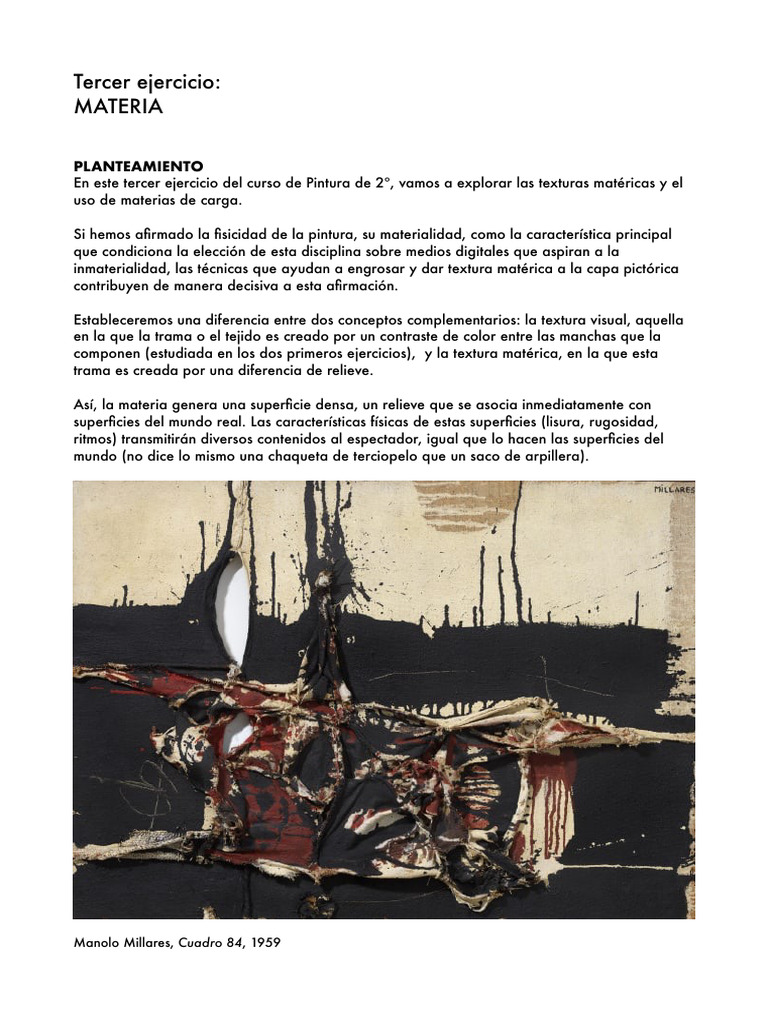 Tercer Ejercicio Materia | PDF | Pinturas