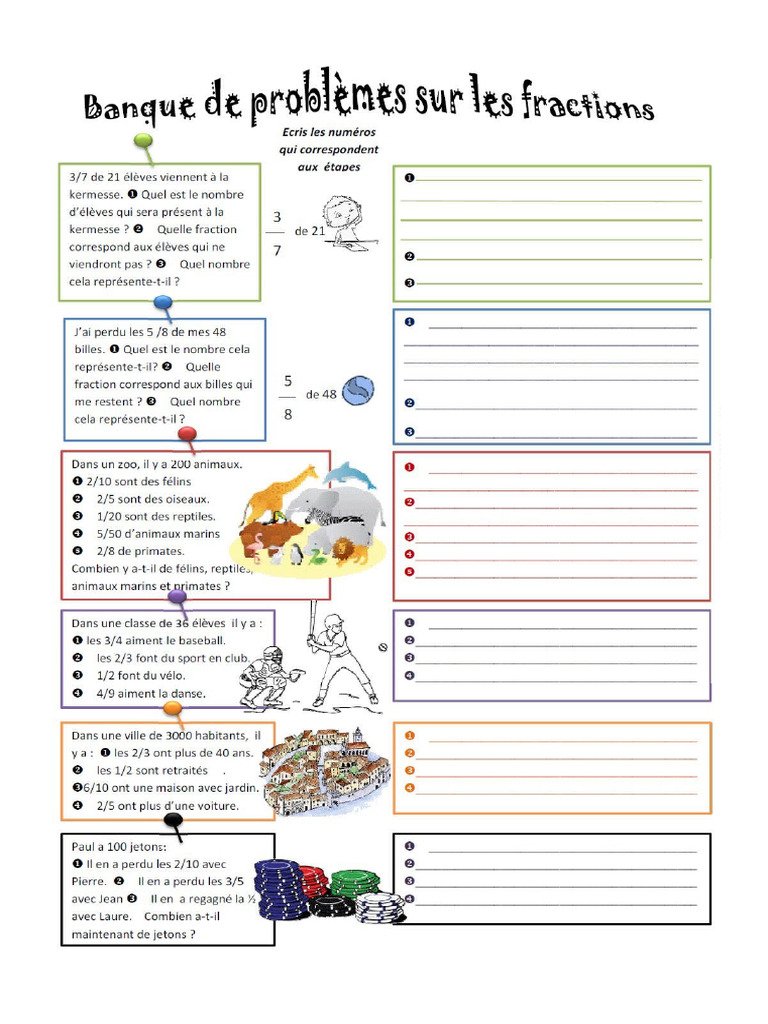 Livret Problèmes Fractions cm2 | PDF