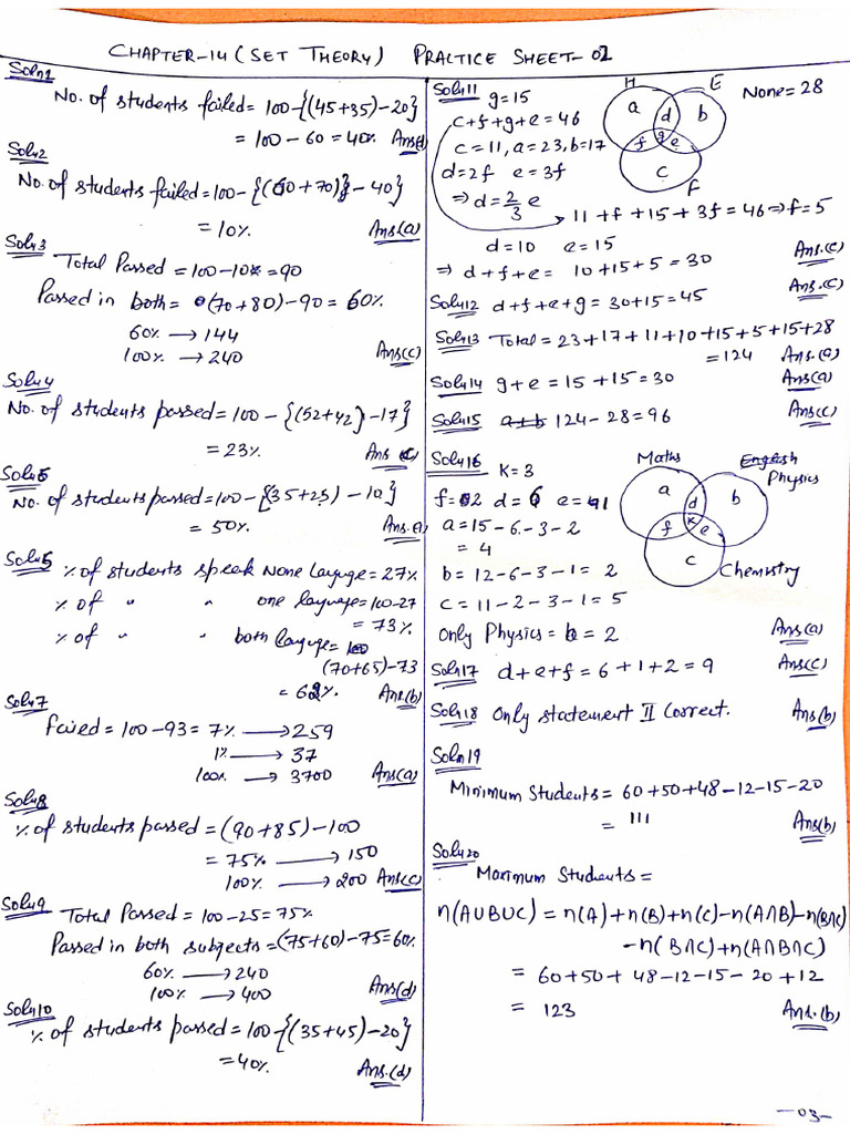 Set Theory Sheet 2 Solution | PDF