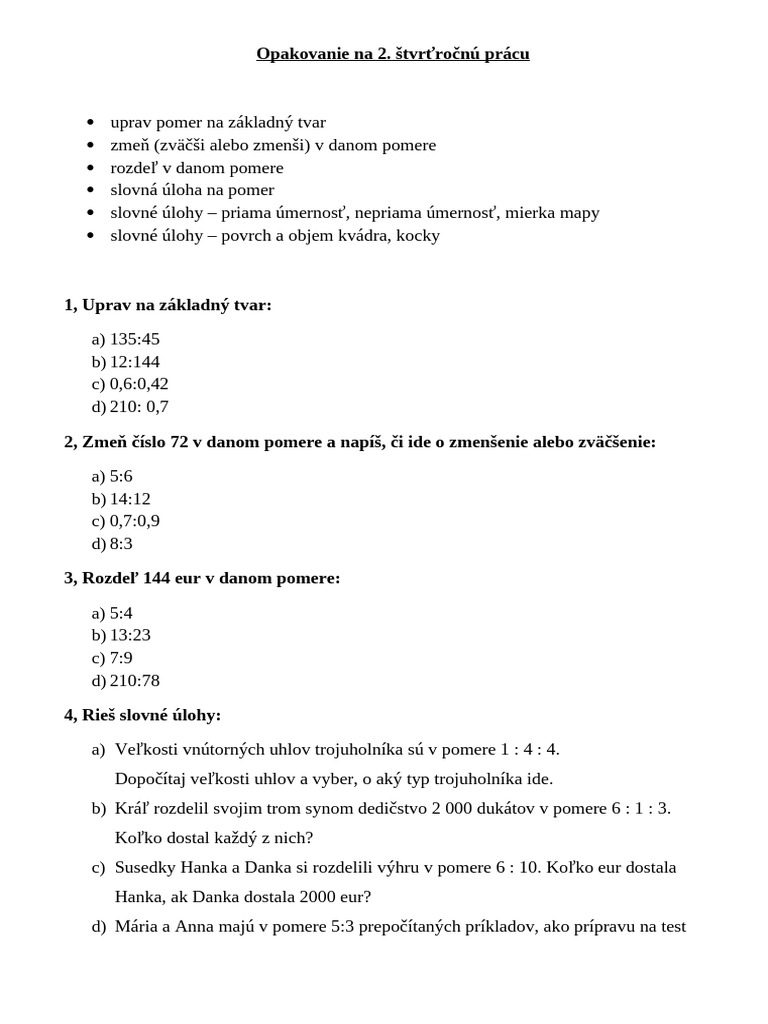Opakovanie Na 2špp | PDF