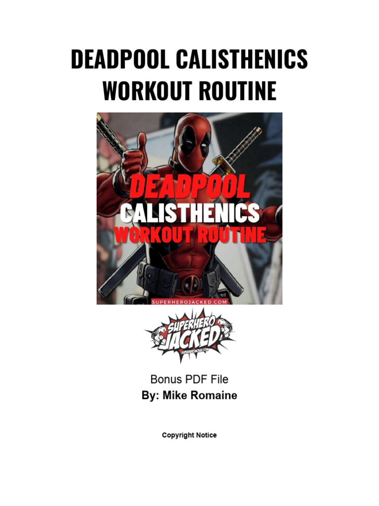 Deadpool Calisthenics Workout PDF | PDF | Physical Exercise ...