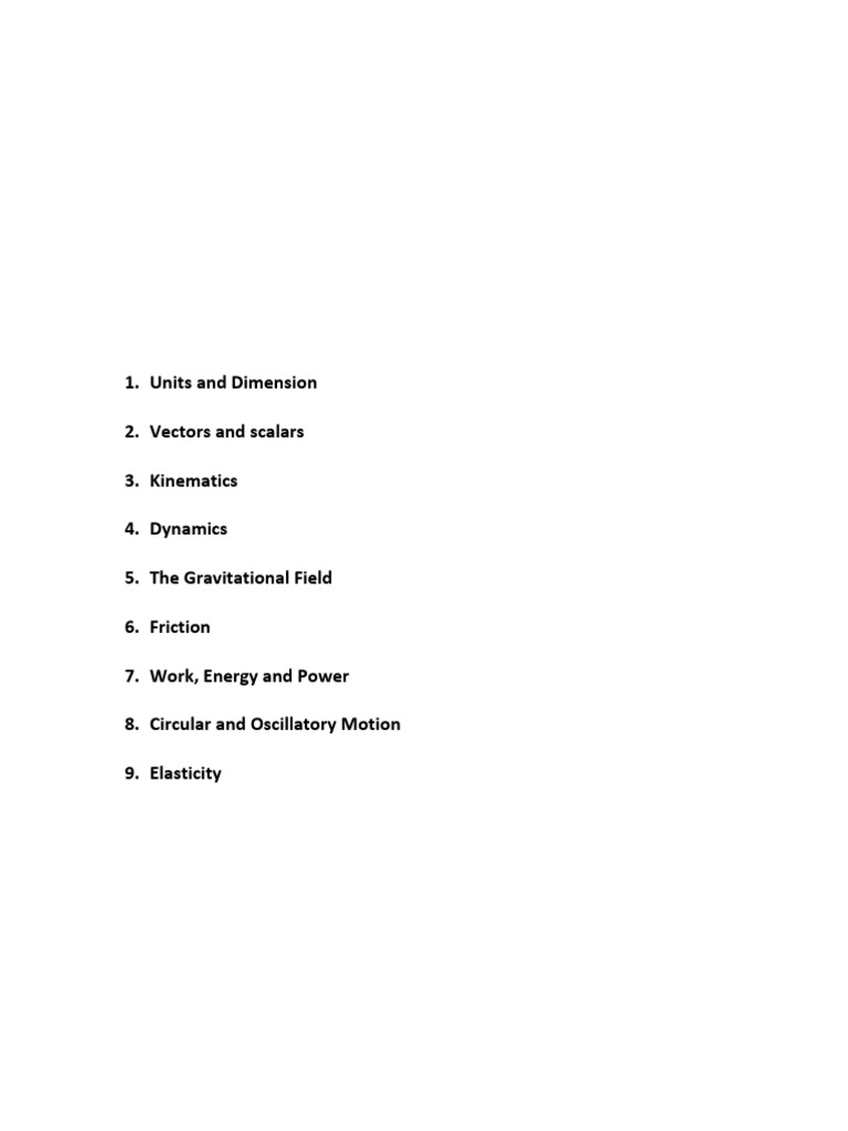 Course Synopsis And Chapter 1 Physical Quantities Unit And Dimension 1