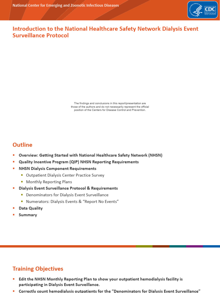 NHSN Dialysis Event Surveillance Training | PDF | Hemodialysis | Medical Specialties