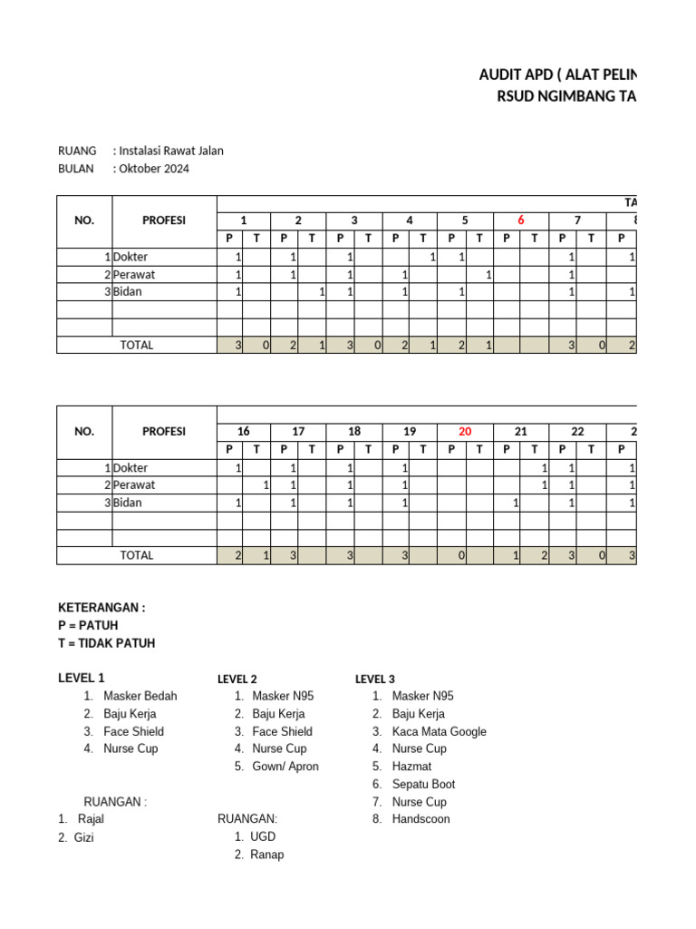 Form Audit Apd Irj November 2024 | PDF