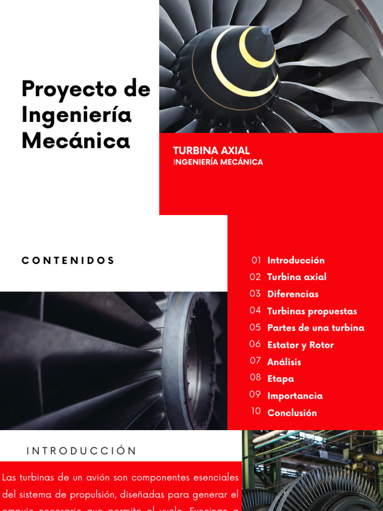 PRESENTACION-TURBINA AXIAL EQUIPO 5 | PDF | Turbina | Turbomaquinaria