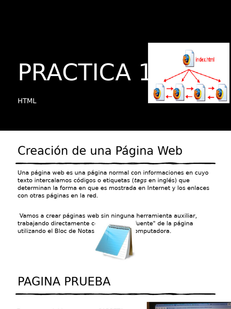Practicas 1 y 2 de Paginas Web | PDF | HTML | Red mundial