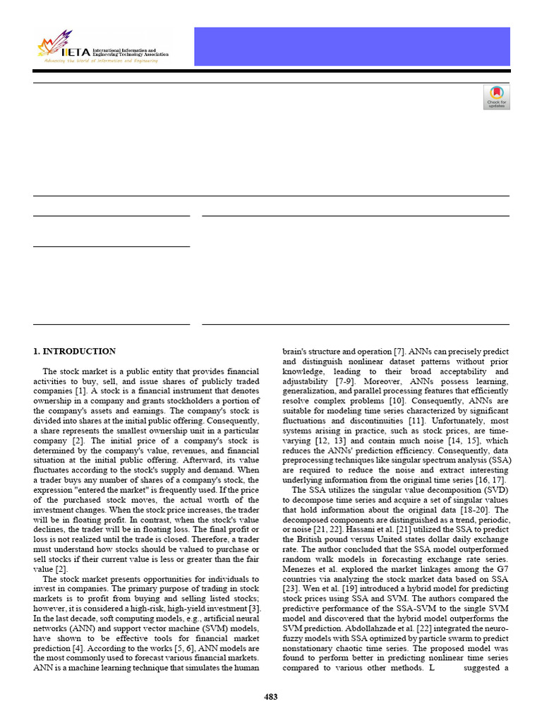 A Hybrid Model Integrating Singular Spectrum Analysis And