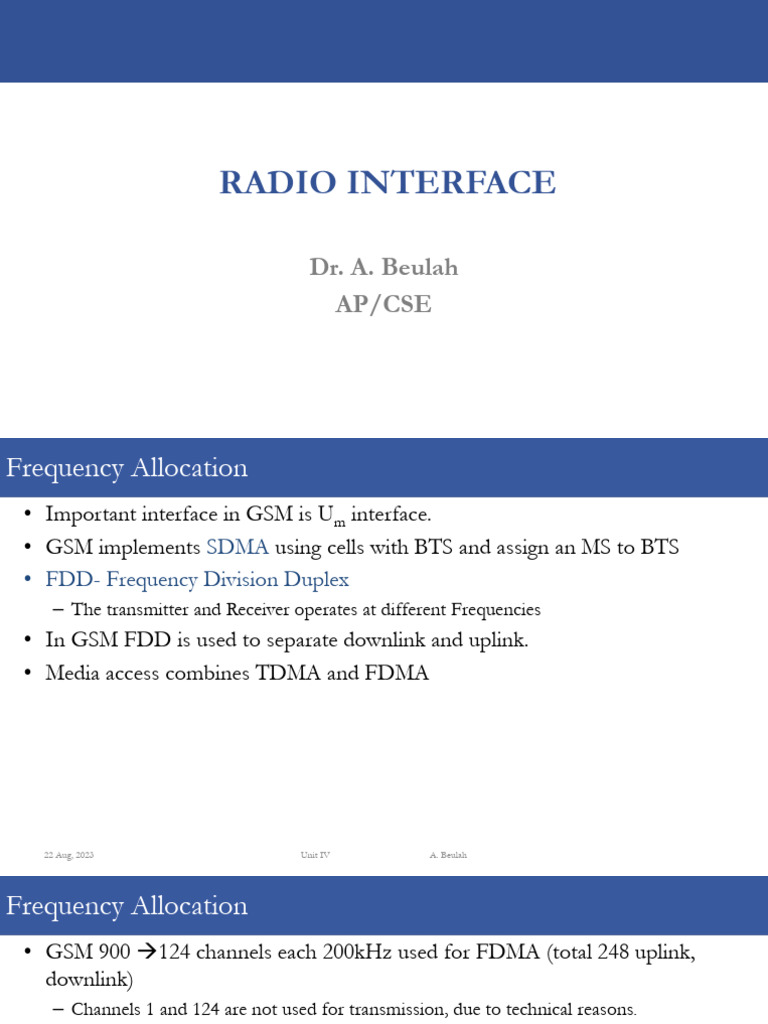 Radio Interface | PDF | Channel Access Method | Telecommunications