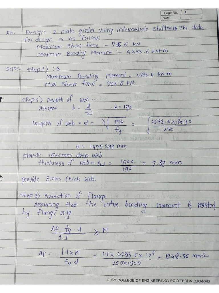 Plate Grider Calculations | PDF