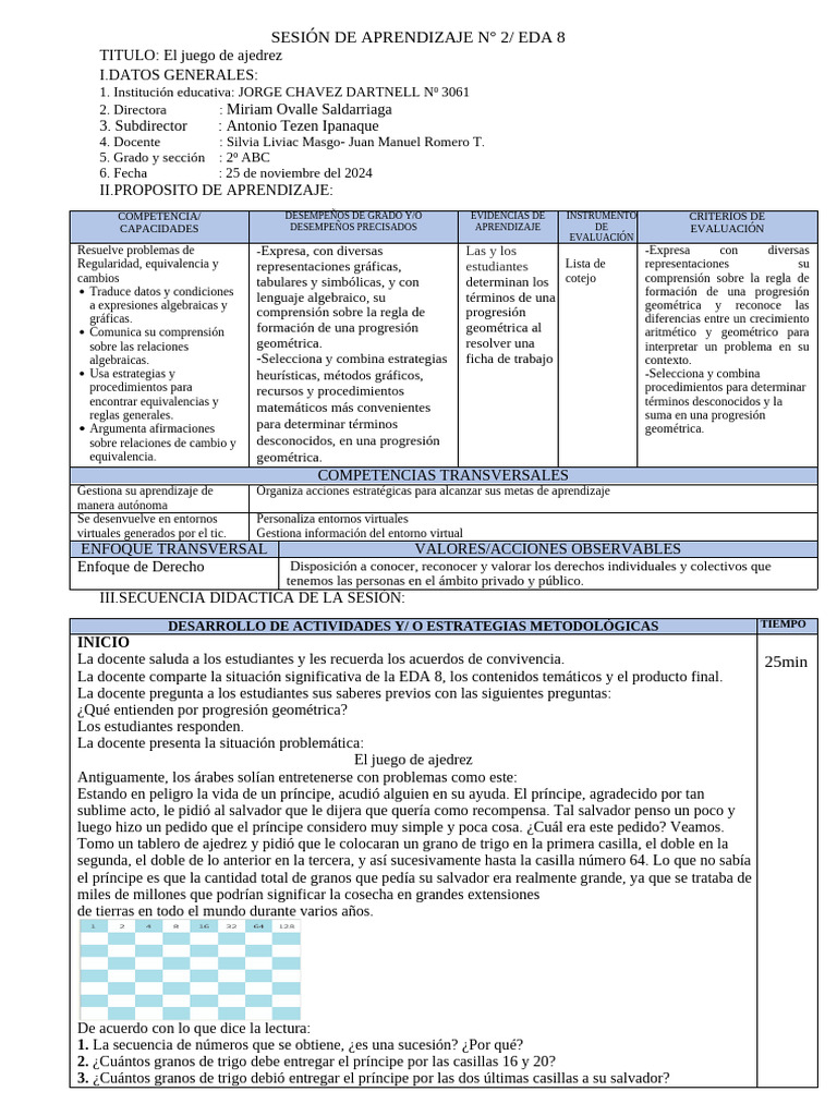 Sesion 2-2º-Eda 8 | PDF | Ajedrez | Secuencia