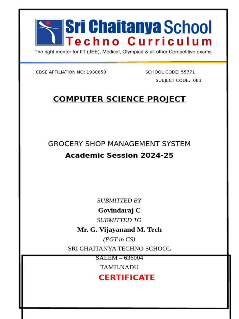 Project Cover Page Final | PDF | Computing | Computer Science