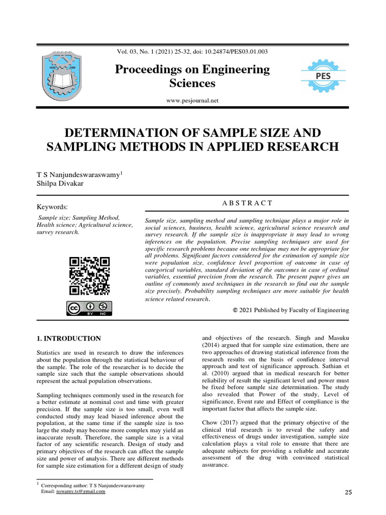 Determination of Sample Size and Samplin | PDF | Sample Size Determination | Sampling (Statistics)