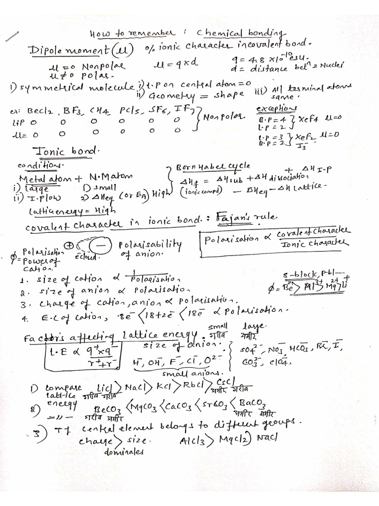 Chemical Bonding (How To Remember Chart) | PDF