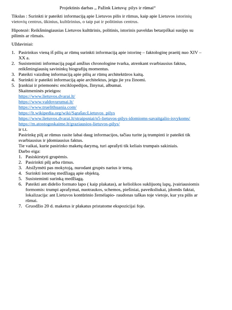 Projektinis Darbas | PDF