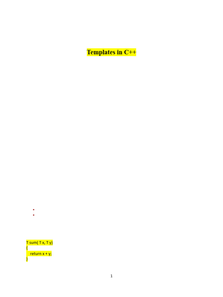 Templates in C_110028 | PDF | Namespace | Object (Computer Science)