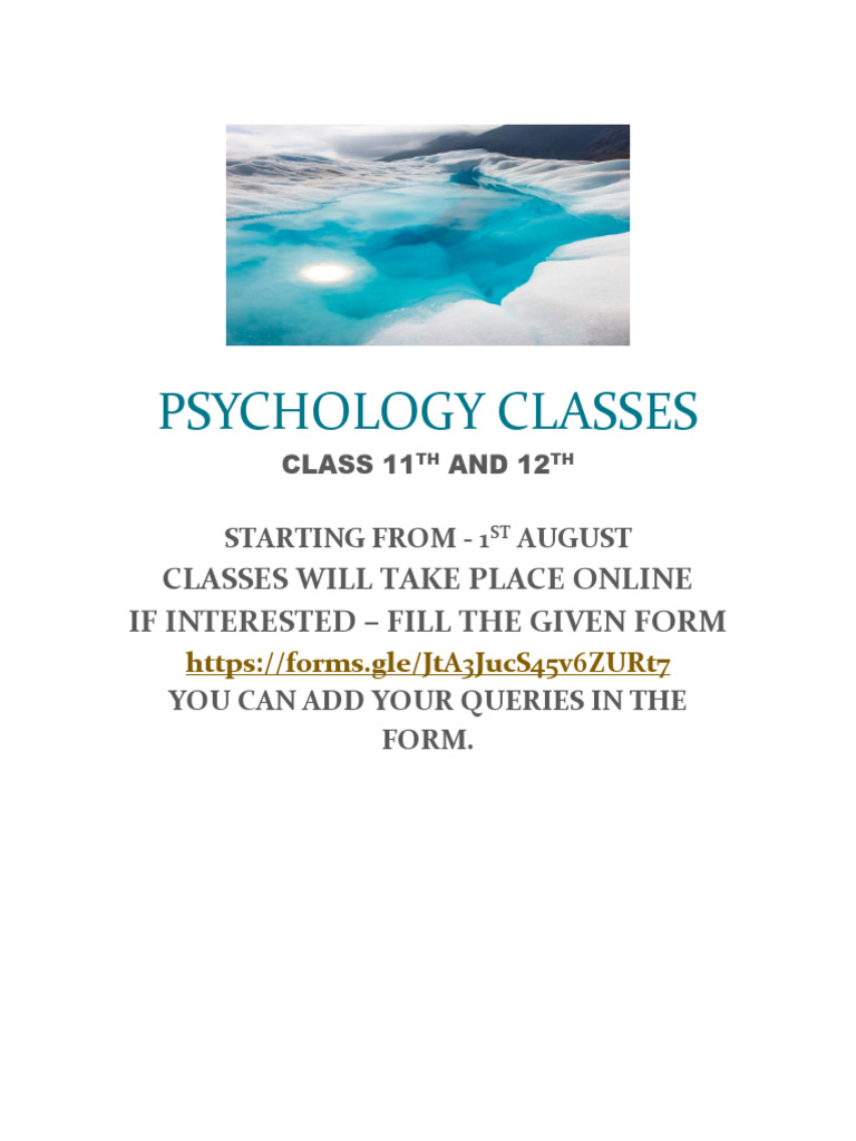 PSYCHOLOGY CLASSES ONLINE | PDF