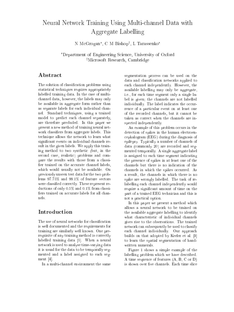 Neural Network Training Using Multi-Channel Data W | PDF | Electroencephalography | Epilepsy