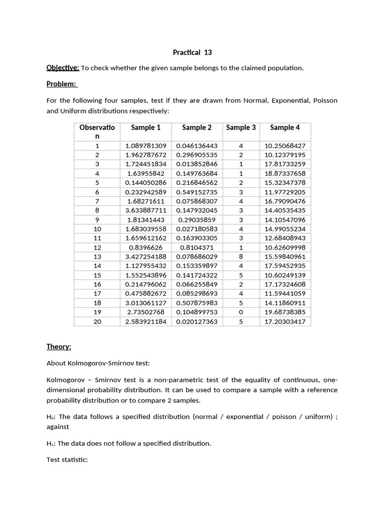 To check whether the given sample belongs to the claimed population ...