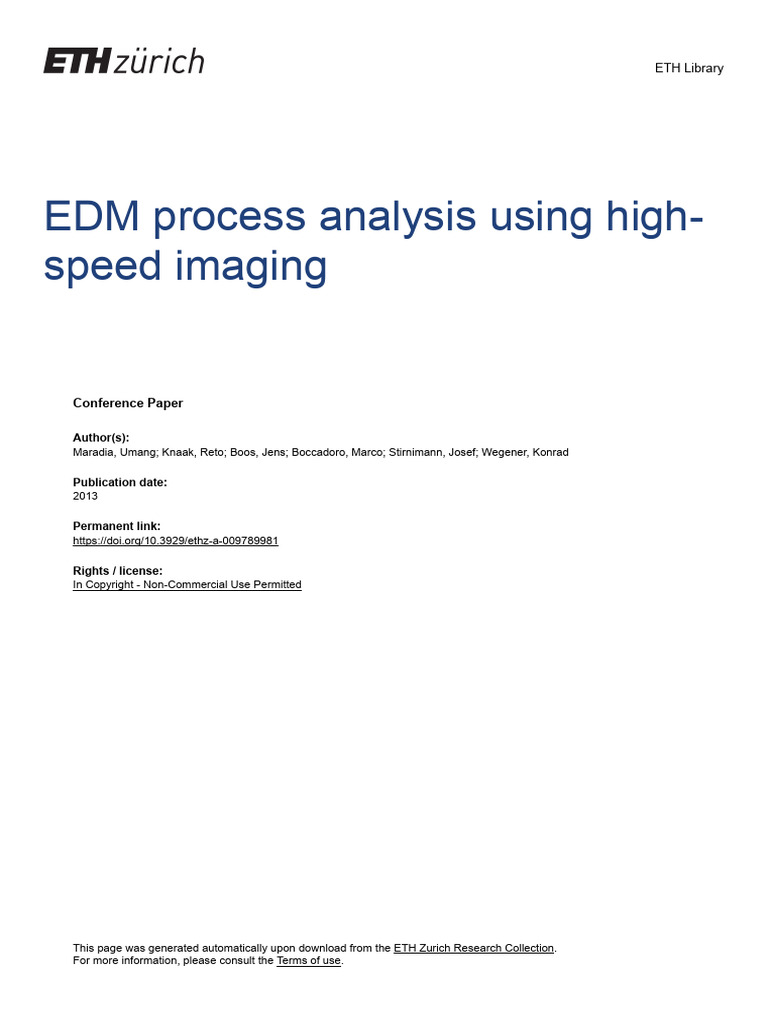 High-Speed Imaging in EDM Analysis | PDF | Electricity | Materials